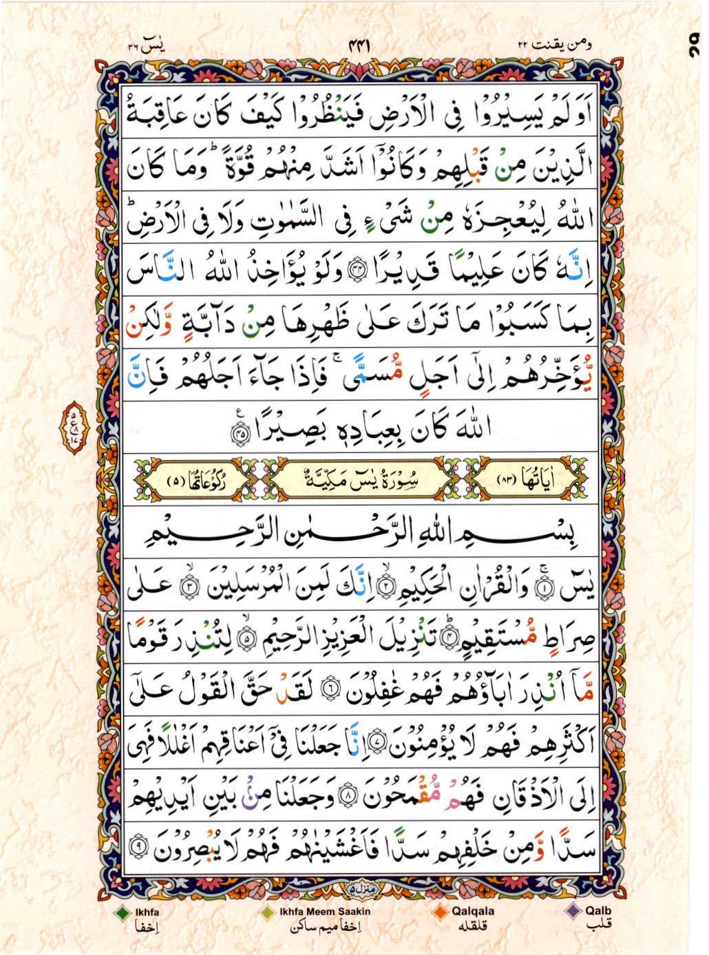 Read 15 Lines Coloured Coded Quran Part 22 Page No 441, Practice Quran